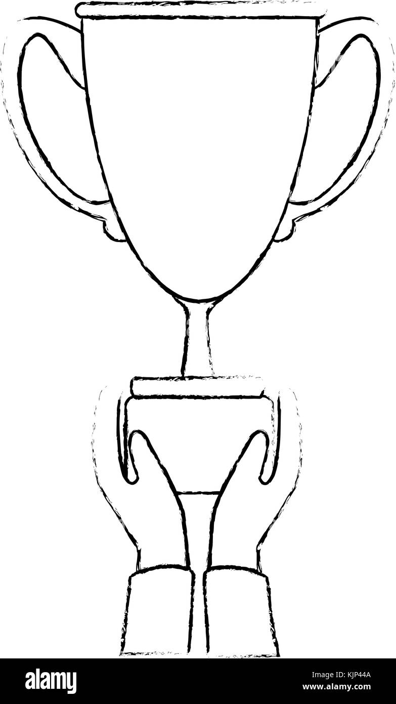 hand with trophy cup award icon Stock Vector Image & Art - Alamy