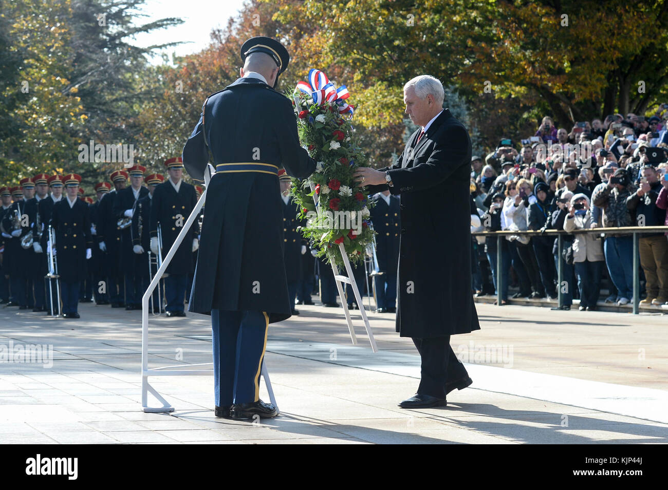 Vice President Mike R. Pence lays a wreath at the Tomb of the Unknown ...