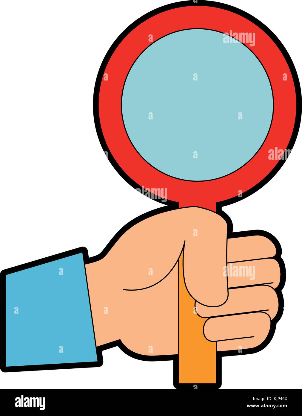 hand with magnifying glass isolated icon Stock Vector Image & Art - Alamy