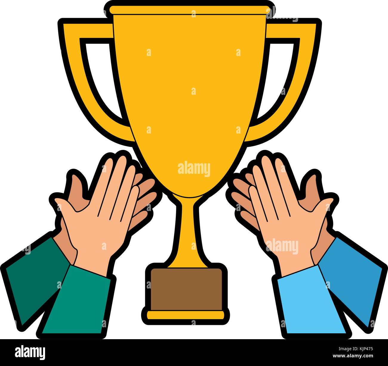 hands with trophy cup award icon Stock Vector Image & Art - Alamy