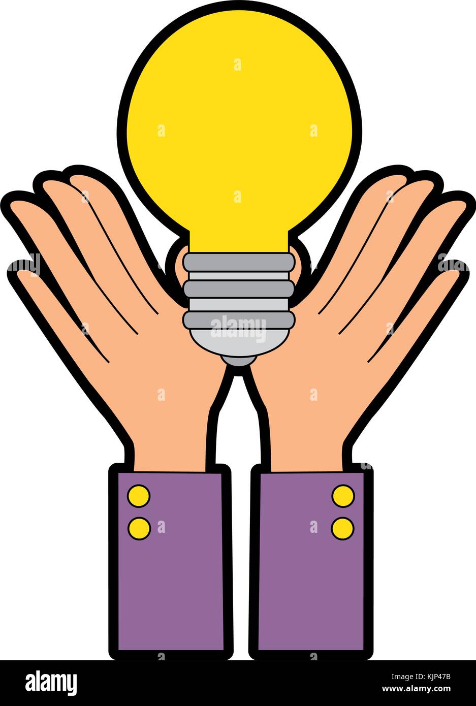 hand human with bulb light Stock Vector Image & Art - Alamy