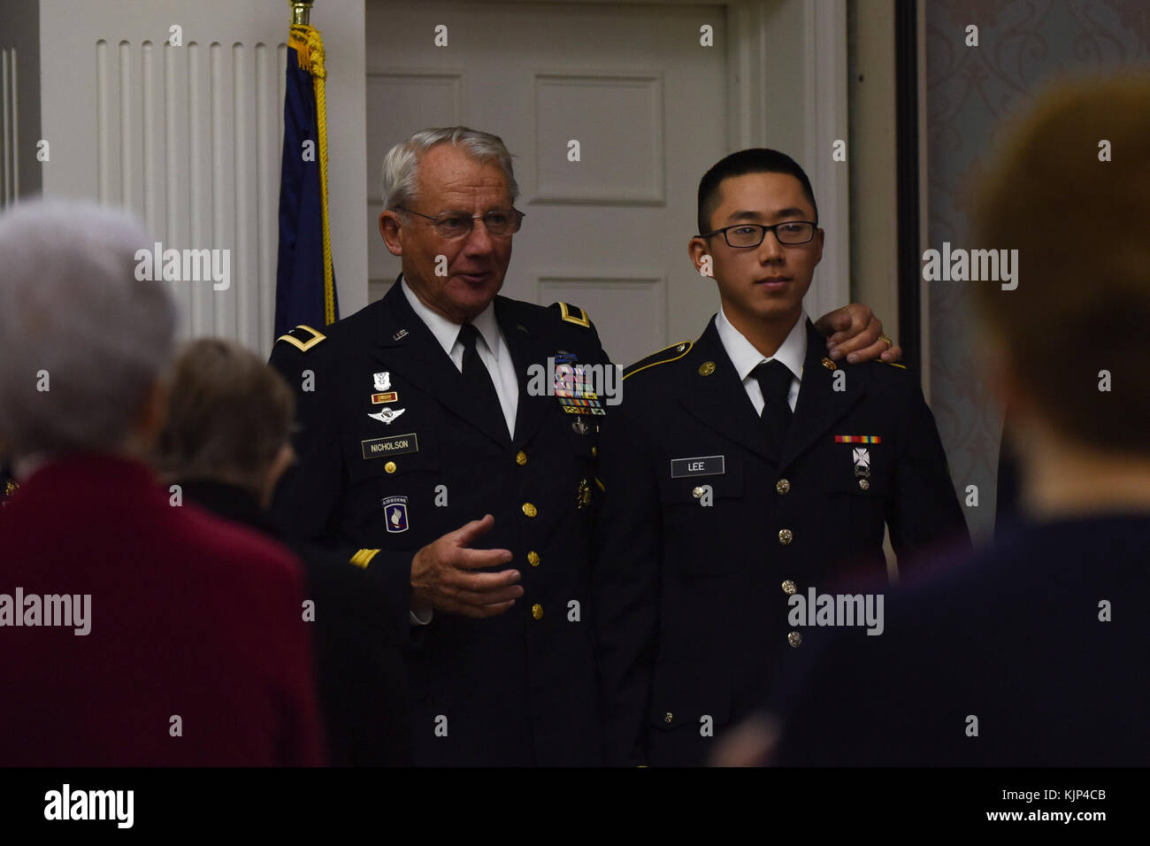 Retired U.S. Army Brig. Gen. Jack Nicholson, guest speaker, helps ...