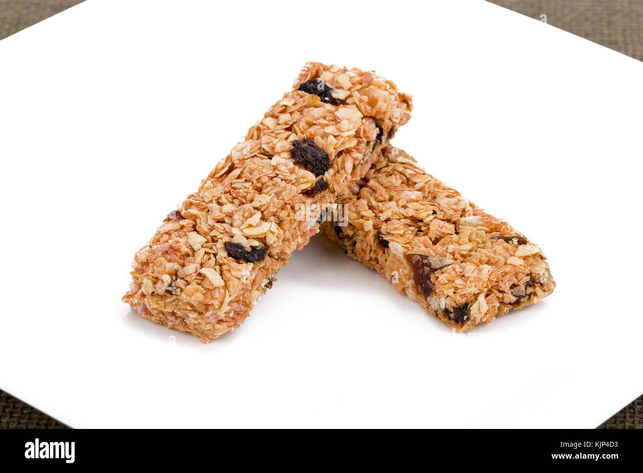 Granola bar on white background Stock Photo - Alamy