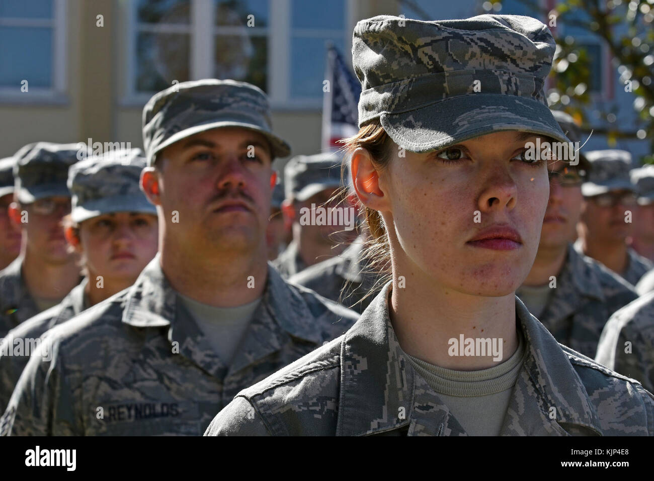 U.S. Airmen attending the 20th Force Support Squadron Senior Master Sgt. David B. Reid Airman ...