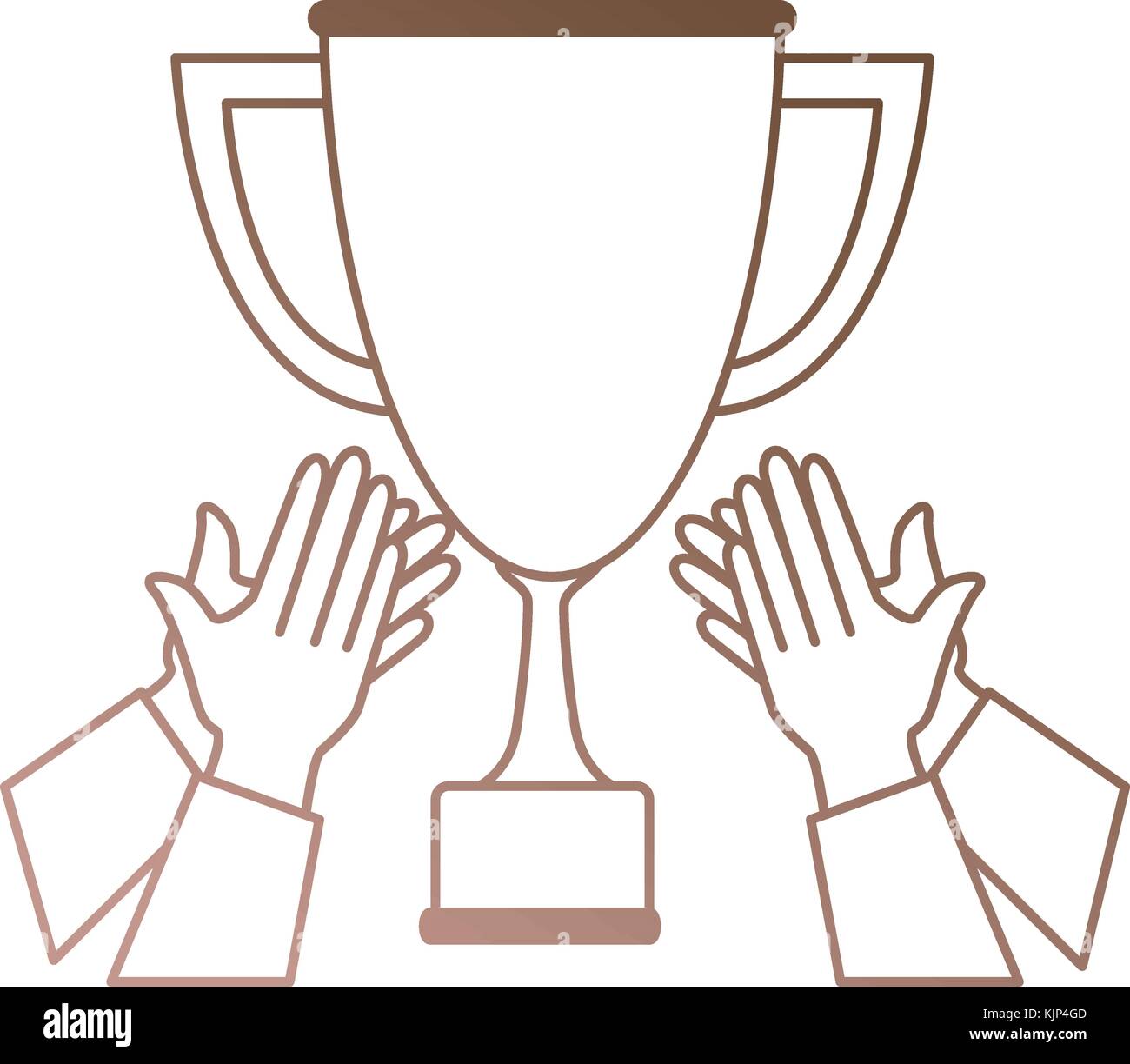 hands with trophy cup award icon vector illustration design Stock ...