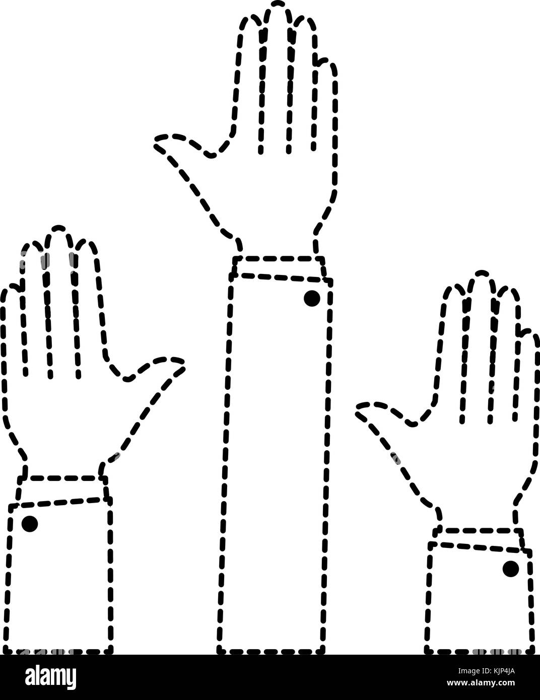Volunteer hands up Black and White Stock Photos & Images - Alamy