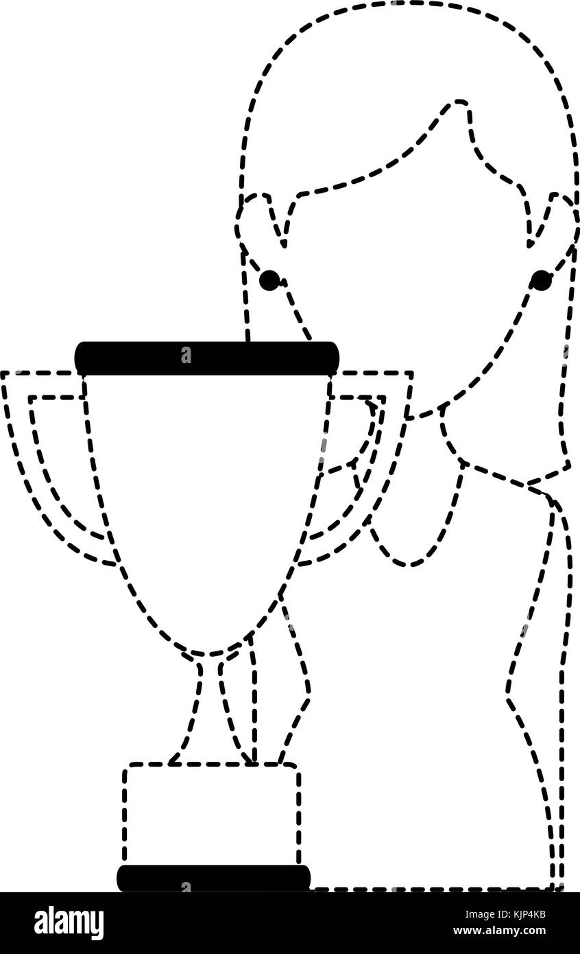 woman with trophy cup award icon vector illustration design Stock ...