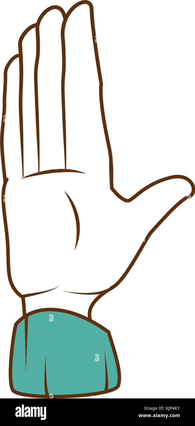 hand giving the five vector illustration design Stock Vector Image ...