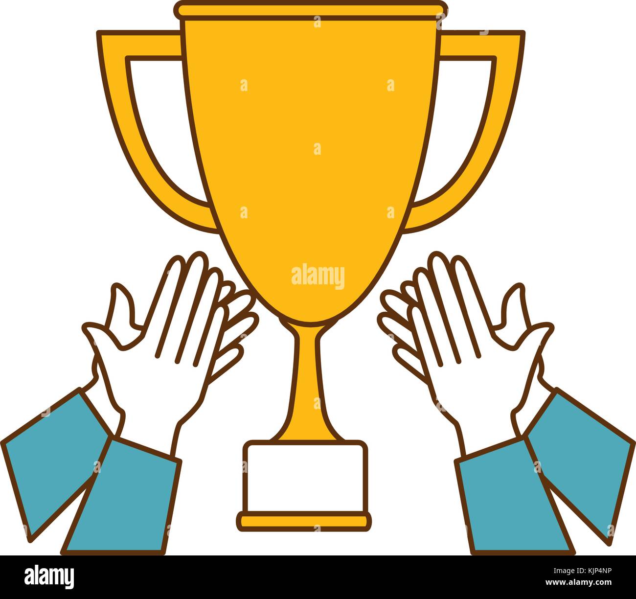 hands with trophy cup award icon vector illustration design Stock ...