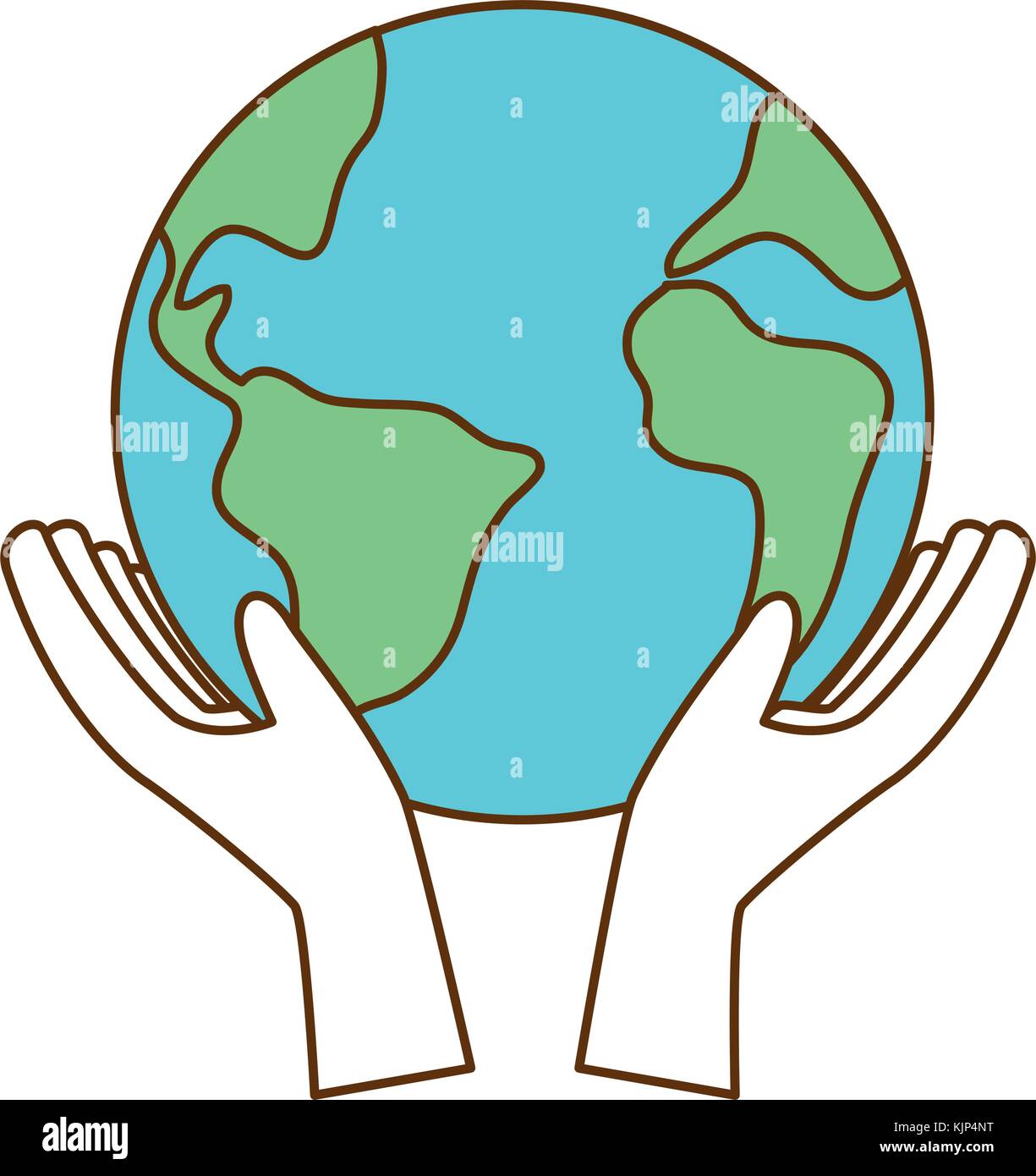 hands with world planet earth icon vector illustration design Stock ...