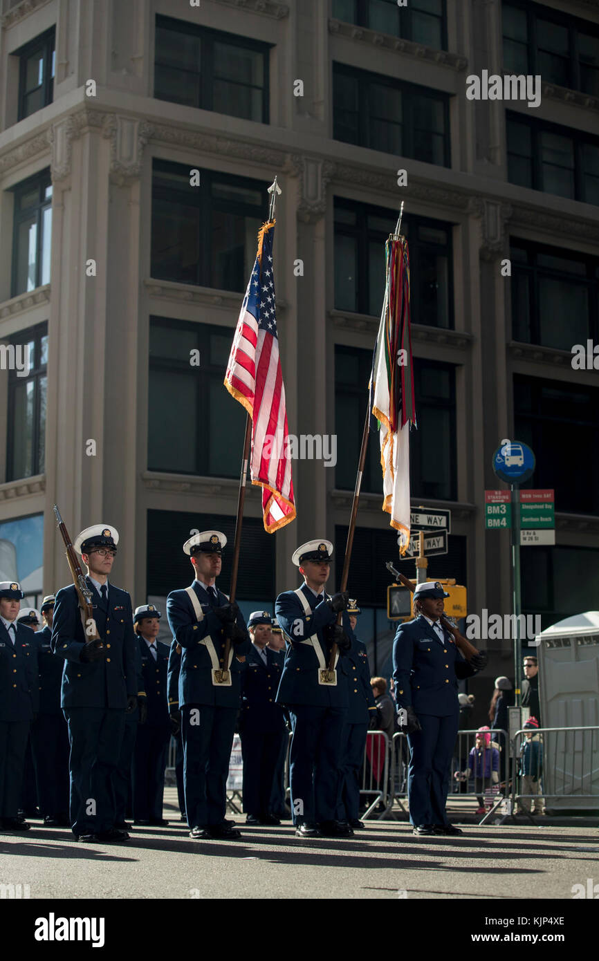 Members of the Coast Guard Sector New York Honor Guard lead Sector New ...