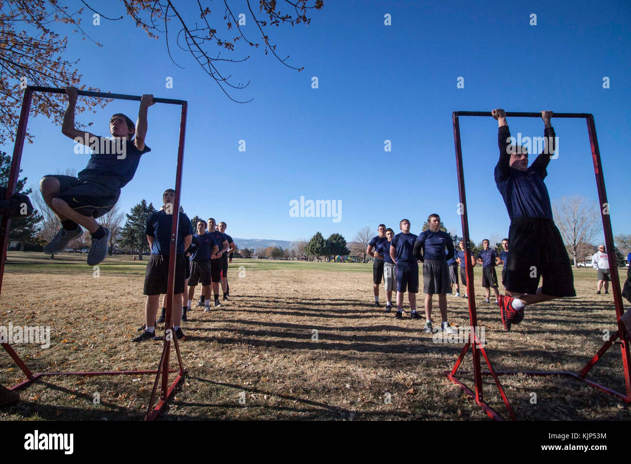 Poolees with Recruiting Sub Station Grand Junction perform pull-ups as ...
