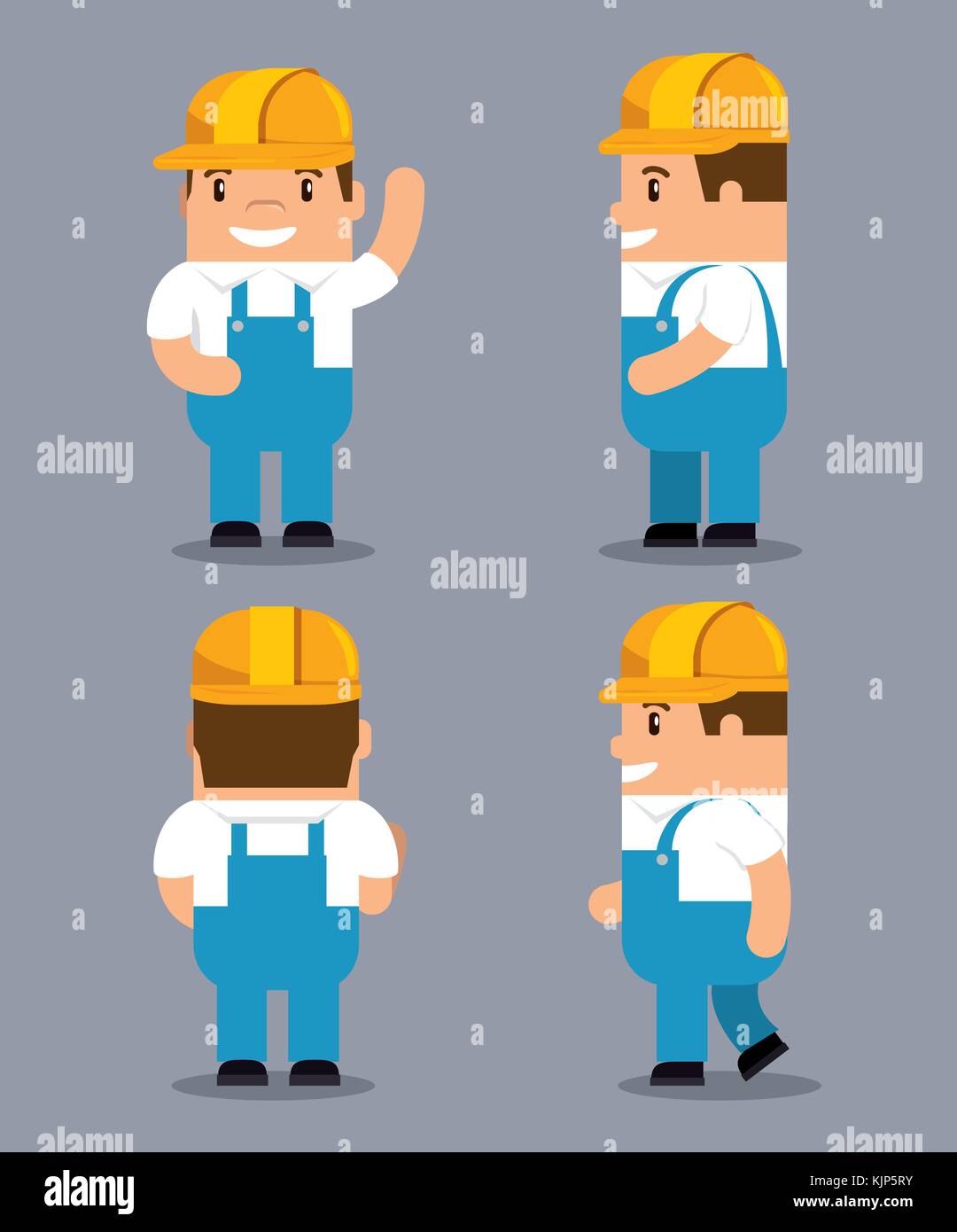 construction worker cartoon vector illustration graphic design Stock ...