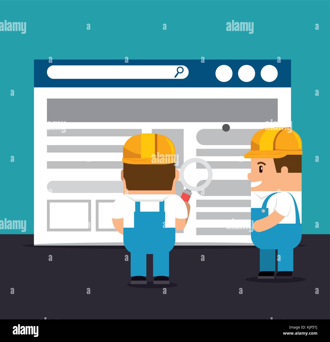 website under construction background with workers vector illustration ...