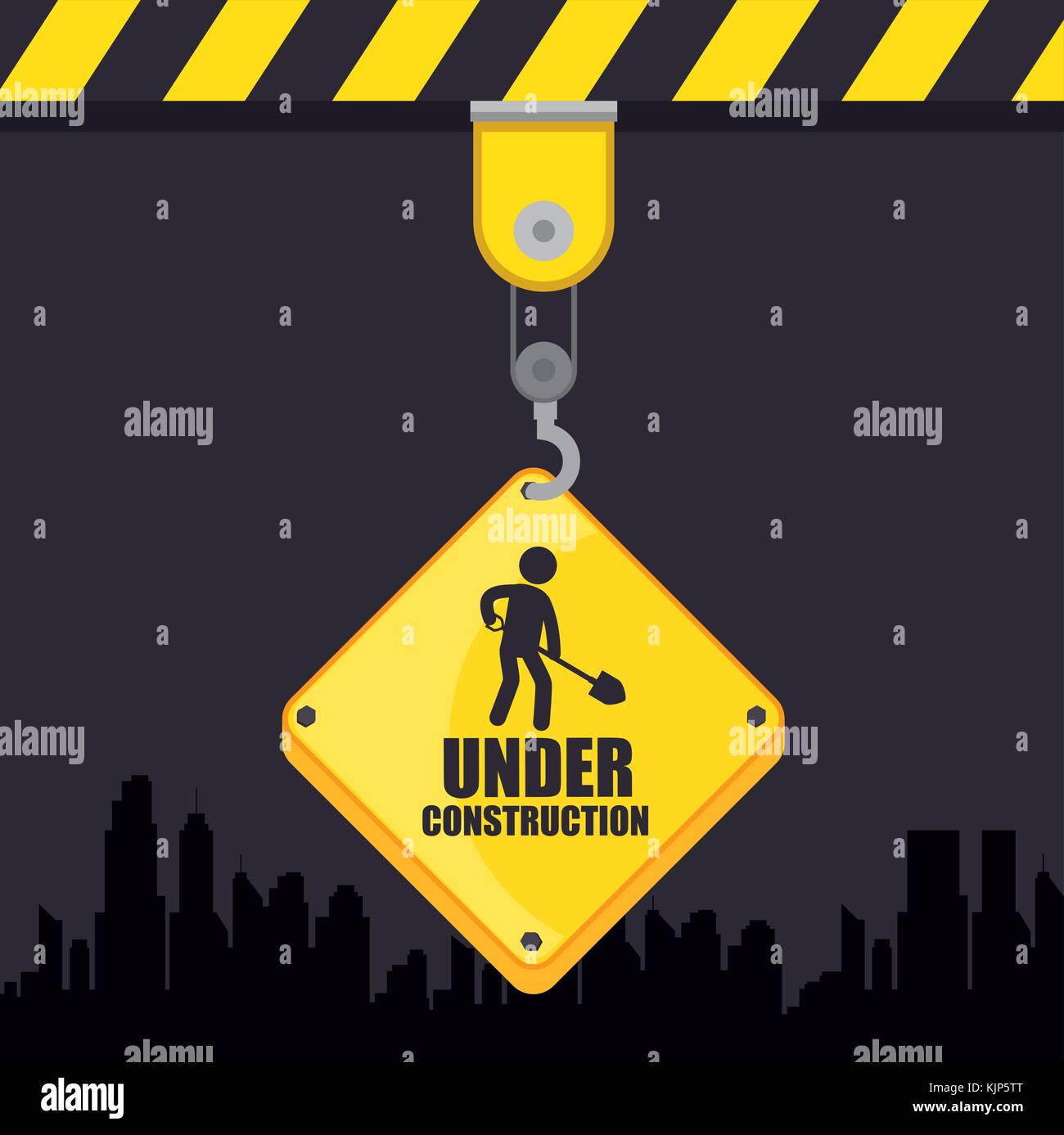 under construction sign vector illustration graphic design Stock Vector ...