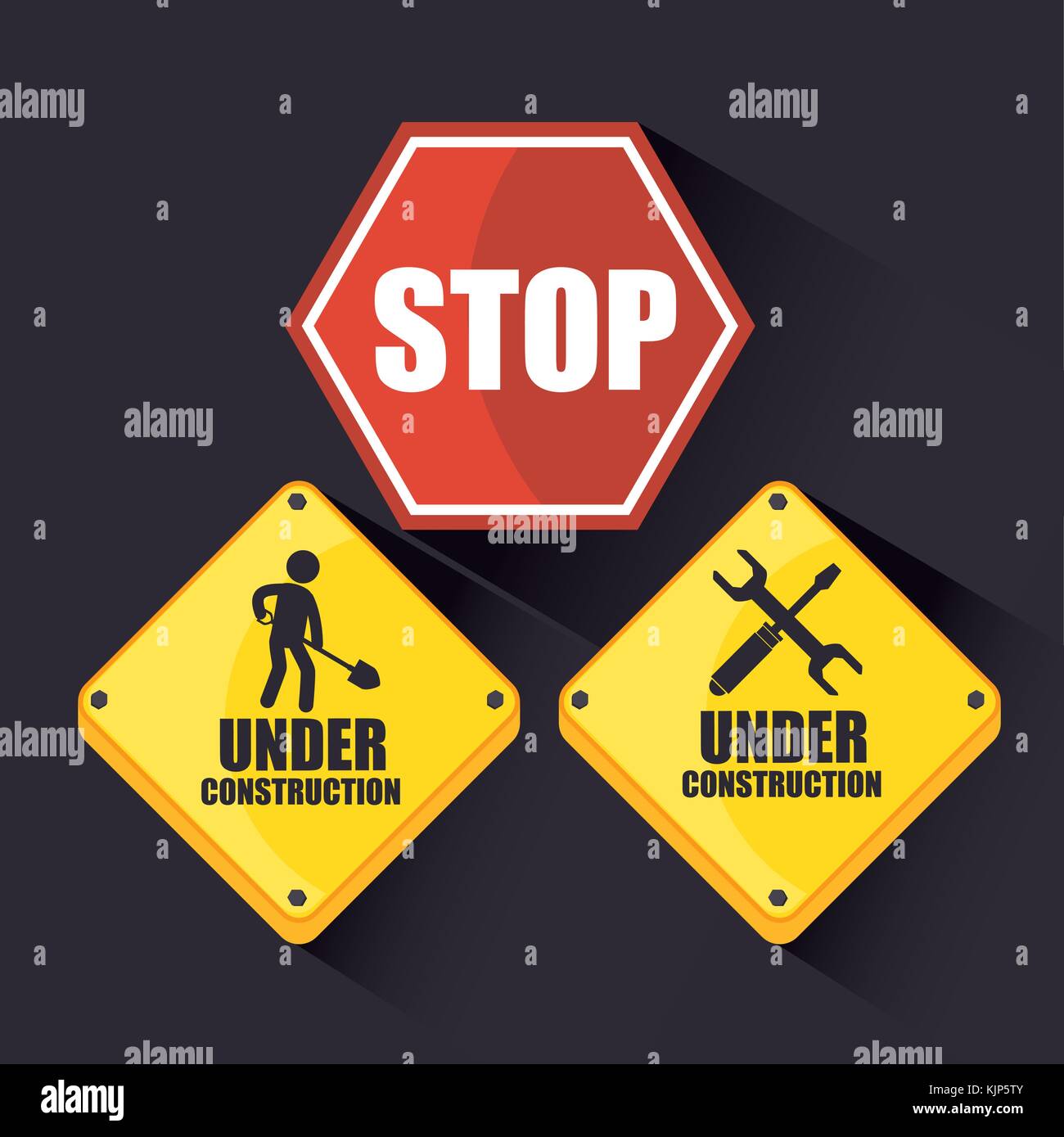 under construction sign vector illustration graphic design Stock Vector ...