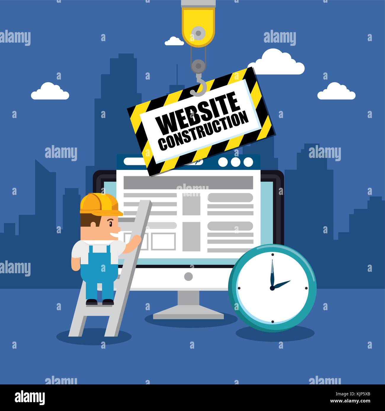website under construction background with workers vector illustration ...