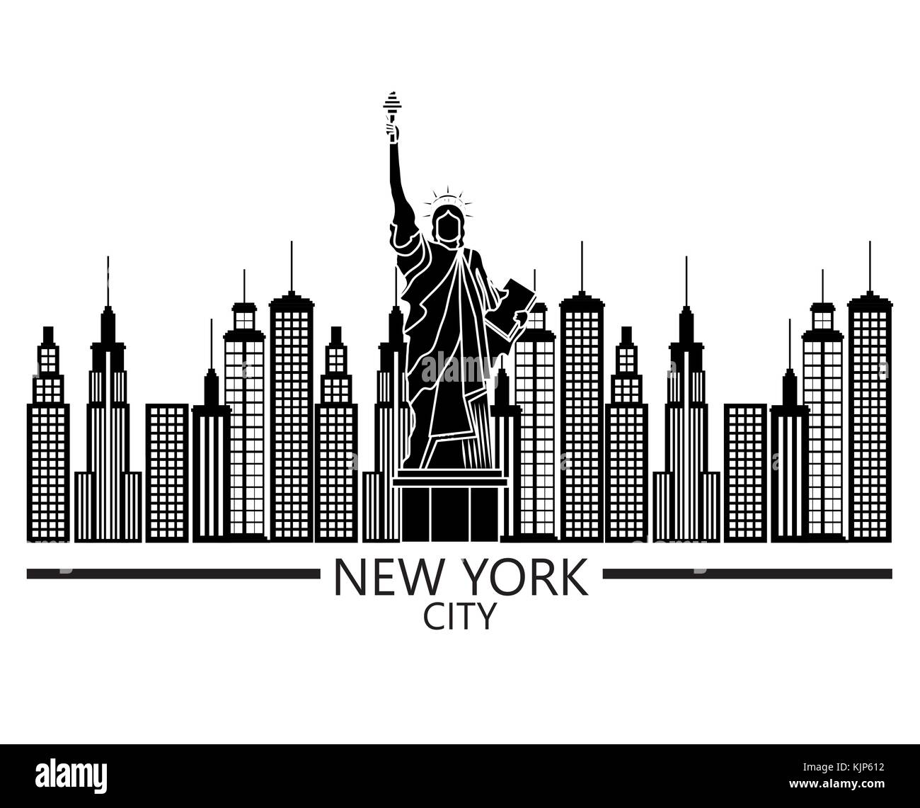 new york city statue of Liberty scene vector illustration design Stock ...