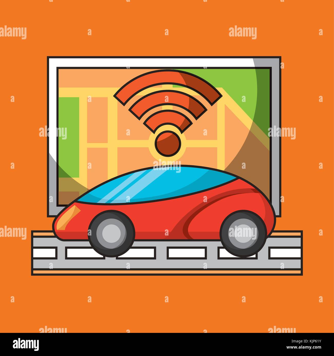 map navigation car autonomous sensor street web application Stock ...