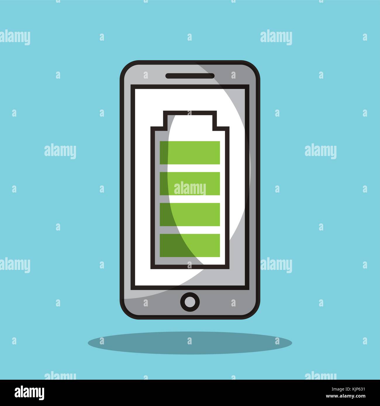 smartphone with battery full charge technology Stock Vector Image & Art ...