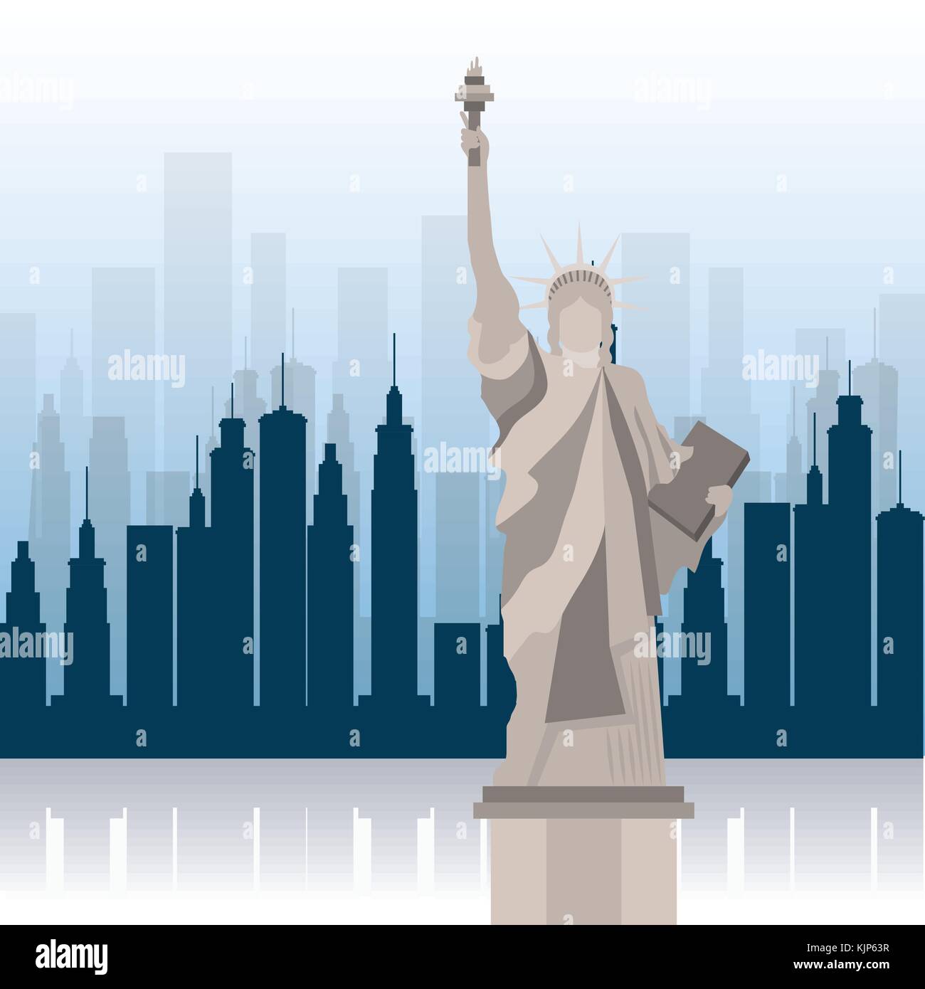 new york city statue of Liberty scene vector illustration design Stock ...