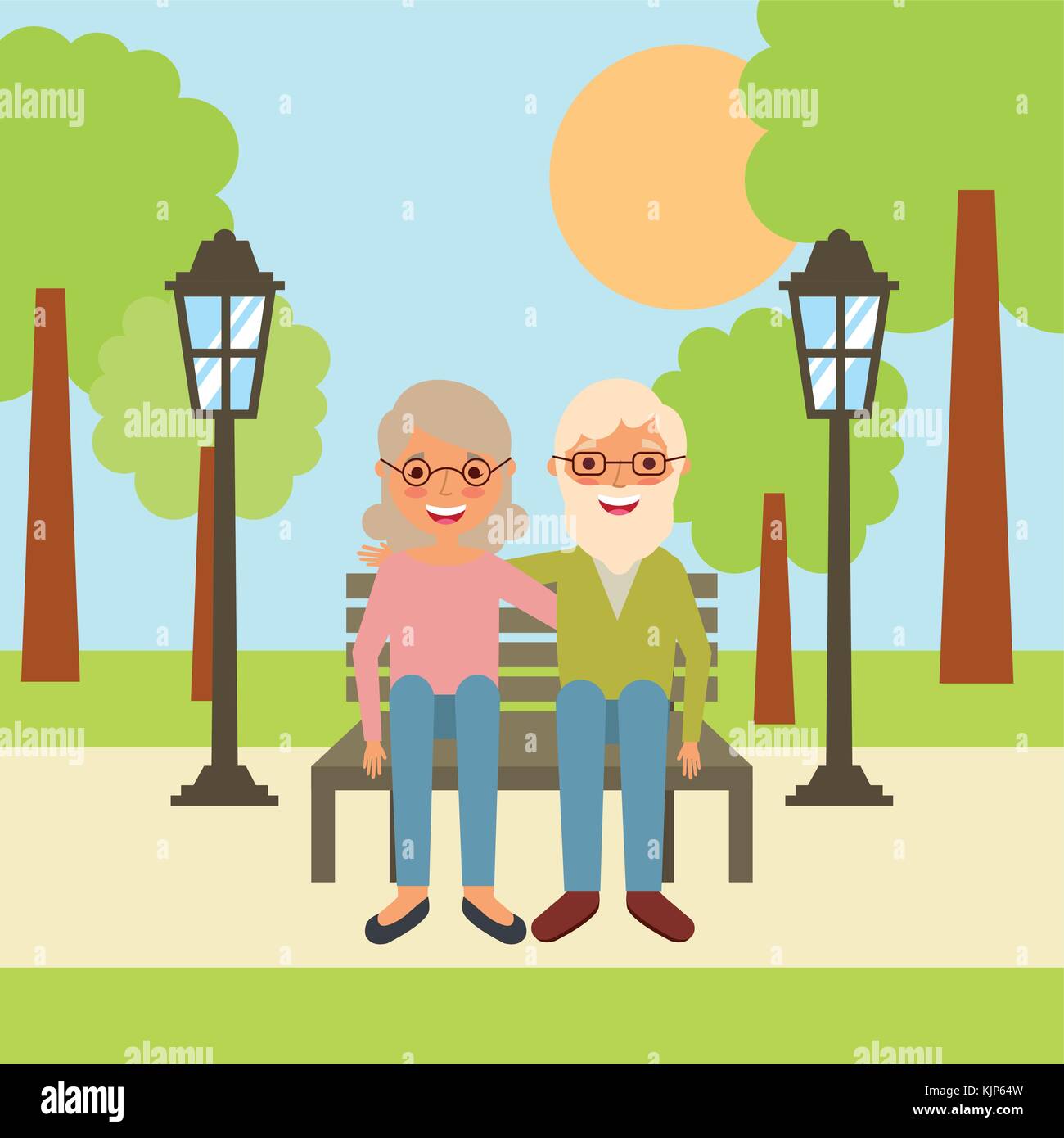 Cheerful aged man sitting Stock Vector Images - Alamy