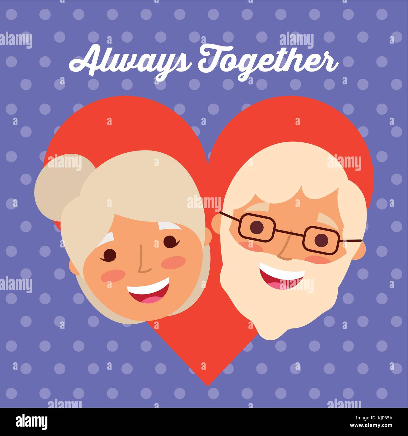 cute lovely and happy senior couple lettered word always together with ...