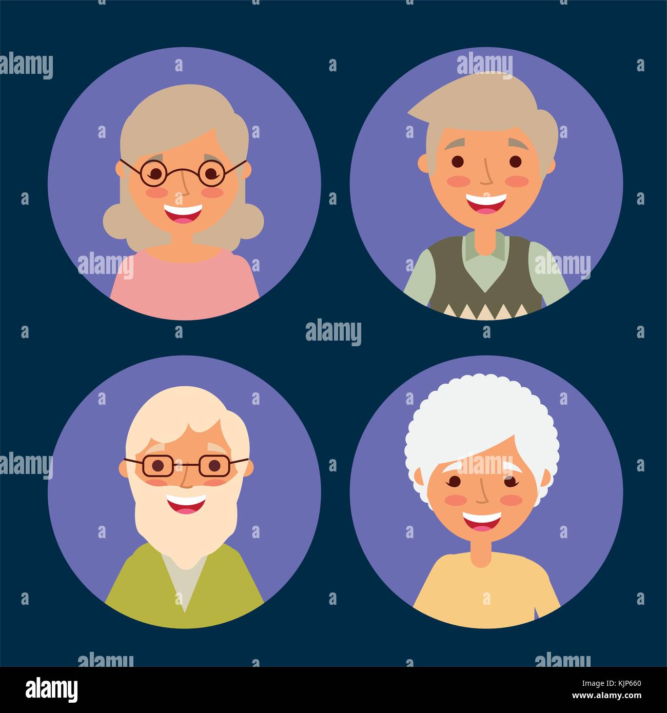 round avatars of older women and men people Stock Vector Image & Art ...