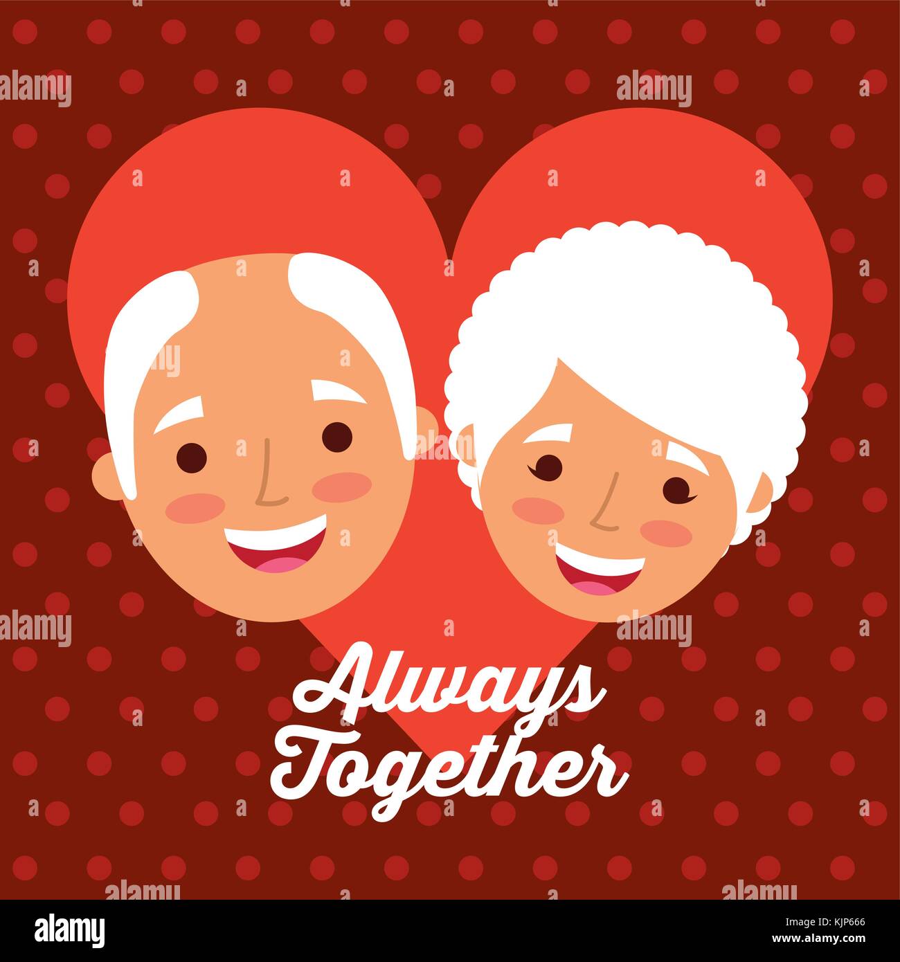 cute lovely and happy senior couple lettered word always together with ...