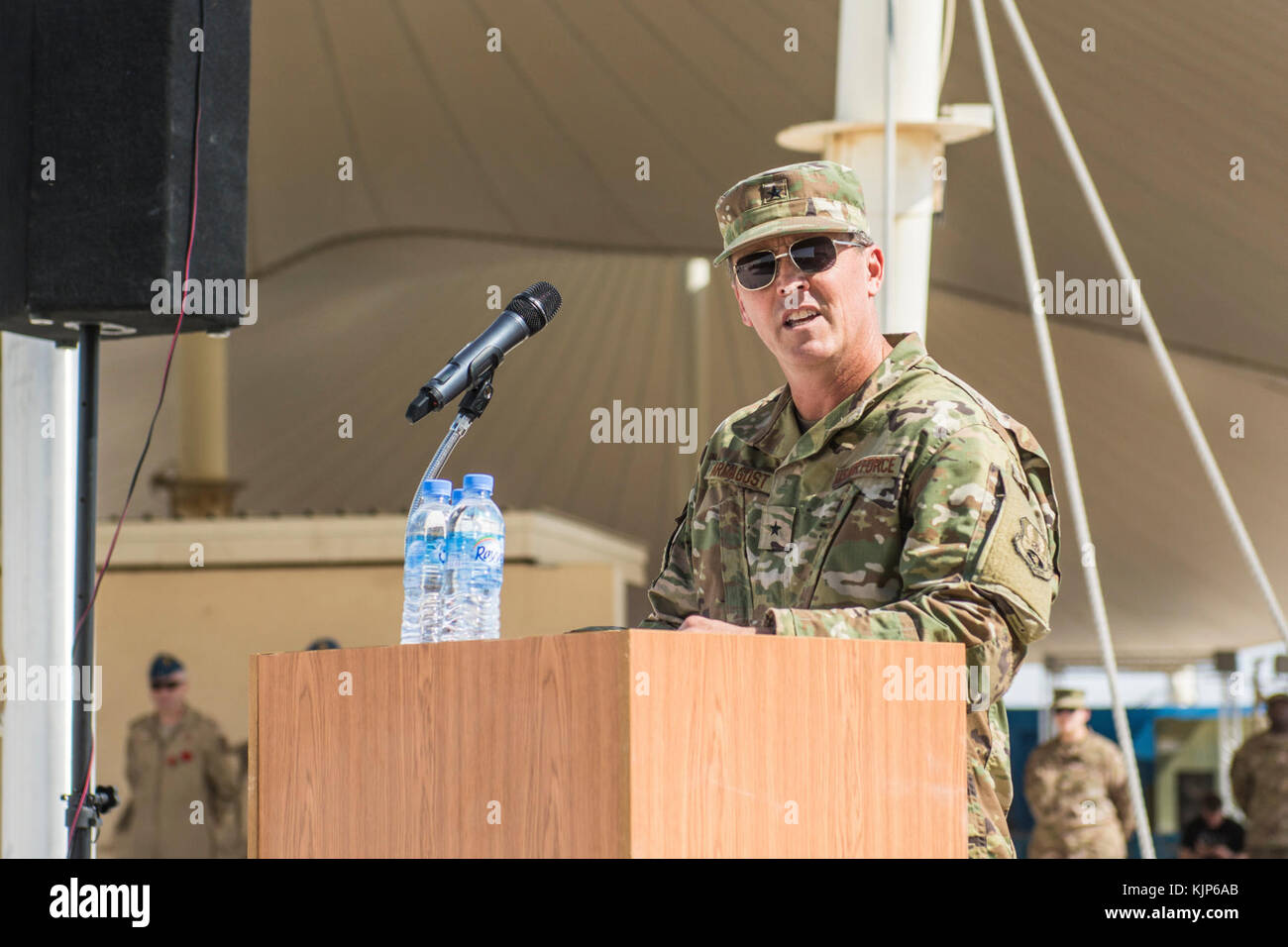 U.S. Air Force Brig. Gen. Jason Armagost, commander of the 379th Air Expeditionary Wing ...