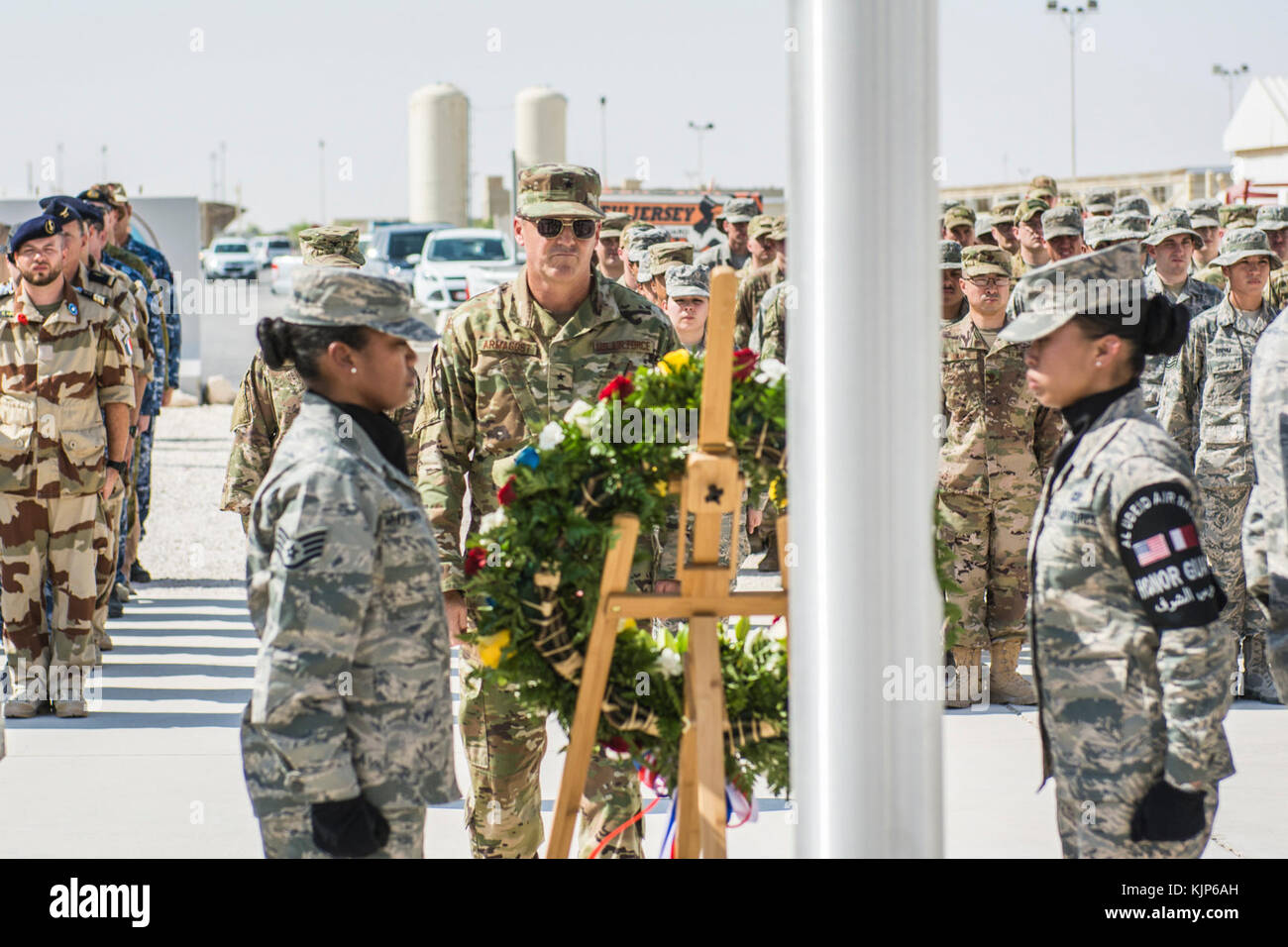 U.S. Air Force Brig. Gen. Jason Armagost, commander of the 379th Air Expeditionary Wing ...