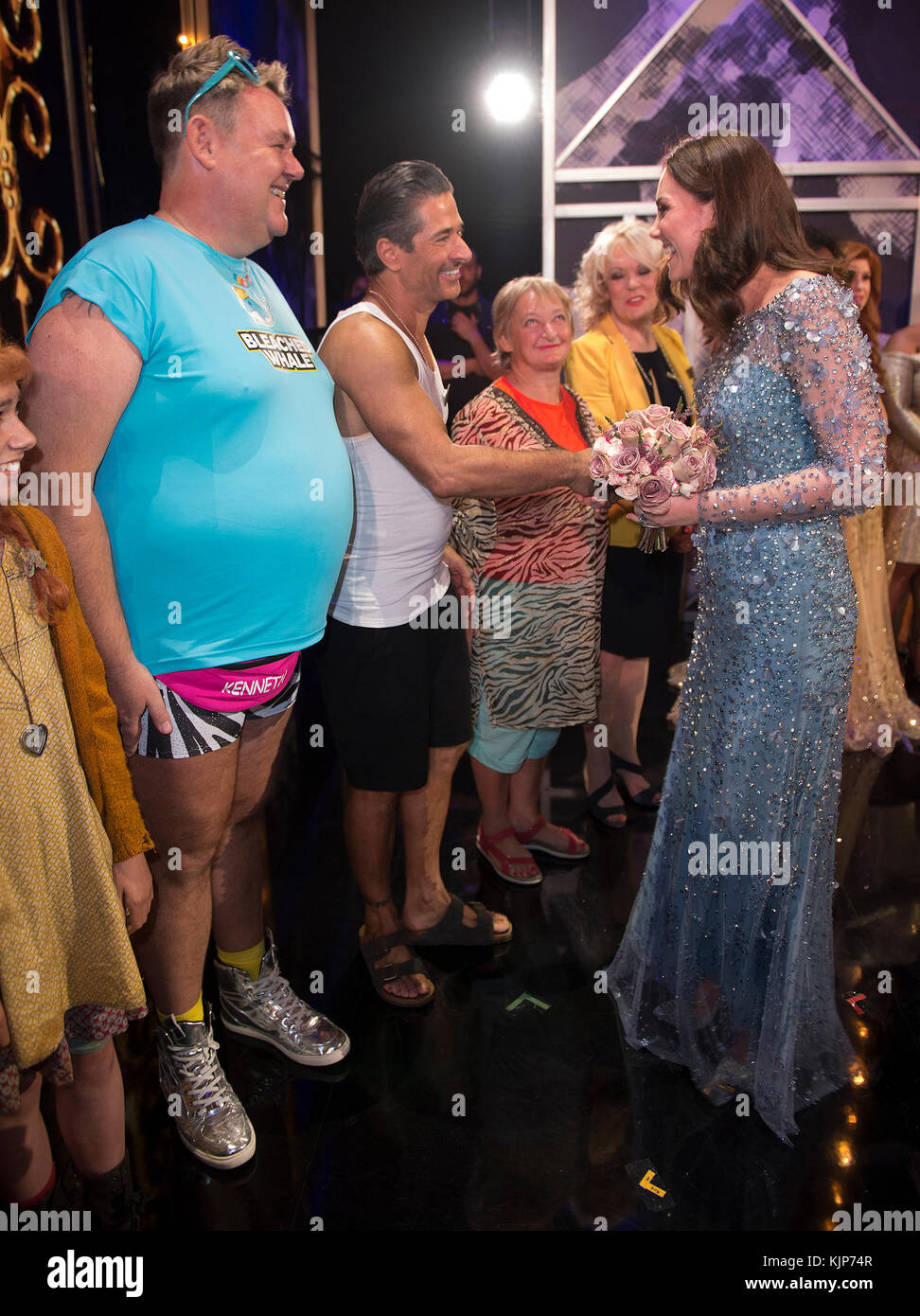 The Duchess of Cambridge meets members of the cast of Benidorm on stage ...