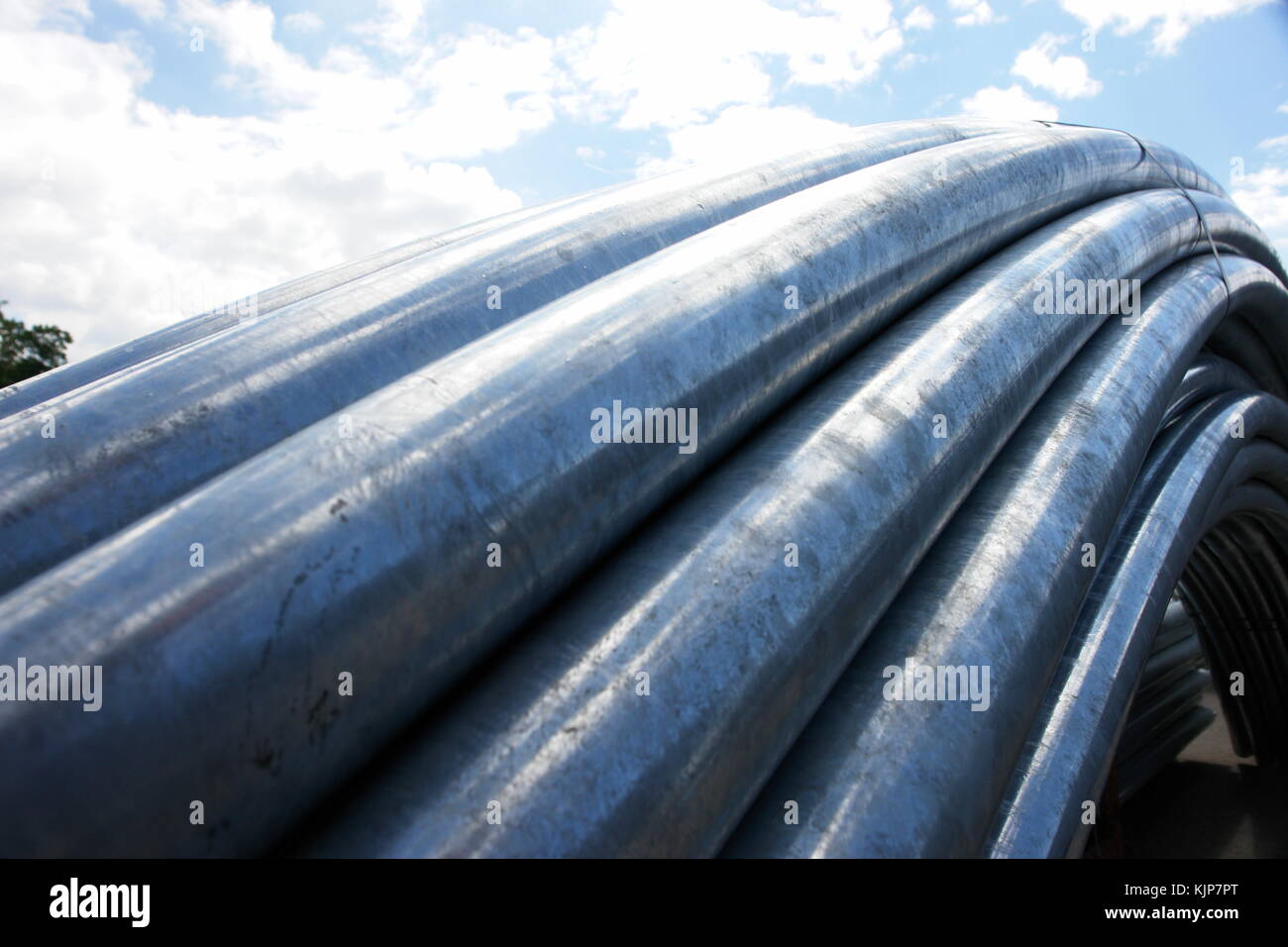 Stack of steel pipes Stock Photo - Alamy
