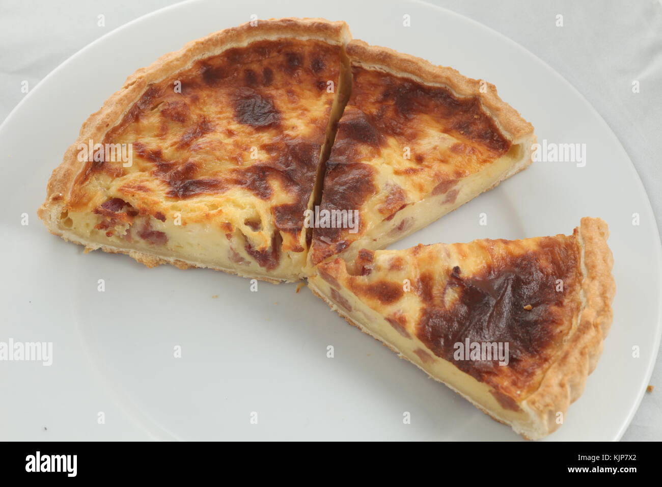Fresh baked slice of quiche lorraine on a plate Stock Photo - Alamy