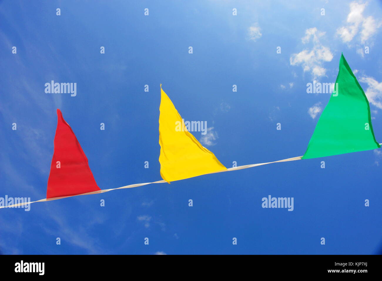 Triangular flags in wind hi-res stock photography and images - Alamy