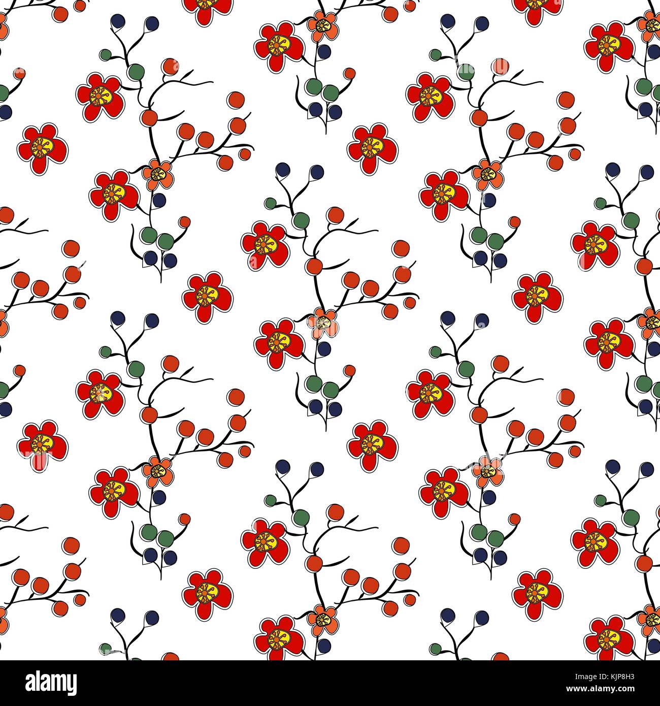 Fun colourful flower in seamless pattern for baby Stock Vector Image ...