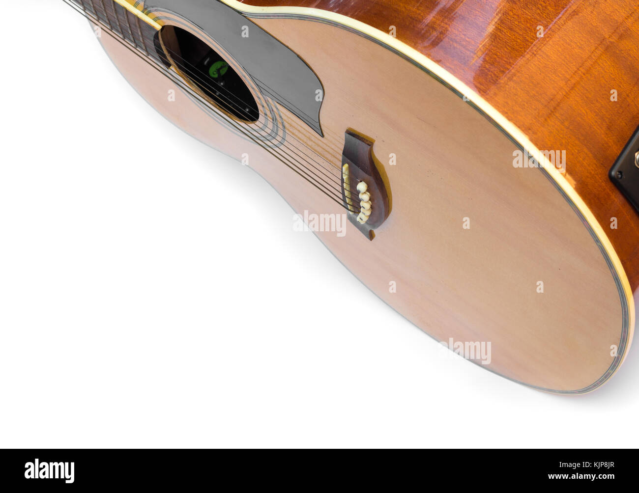 Acoustic guitar body music instrument isolated on white background ...