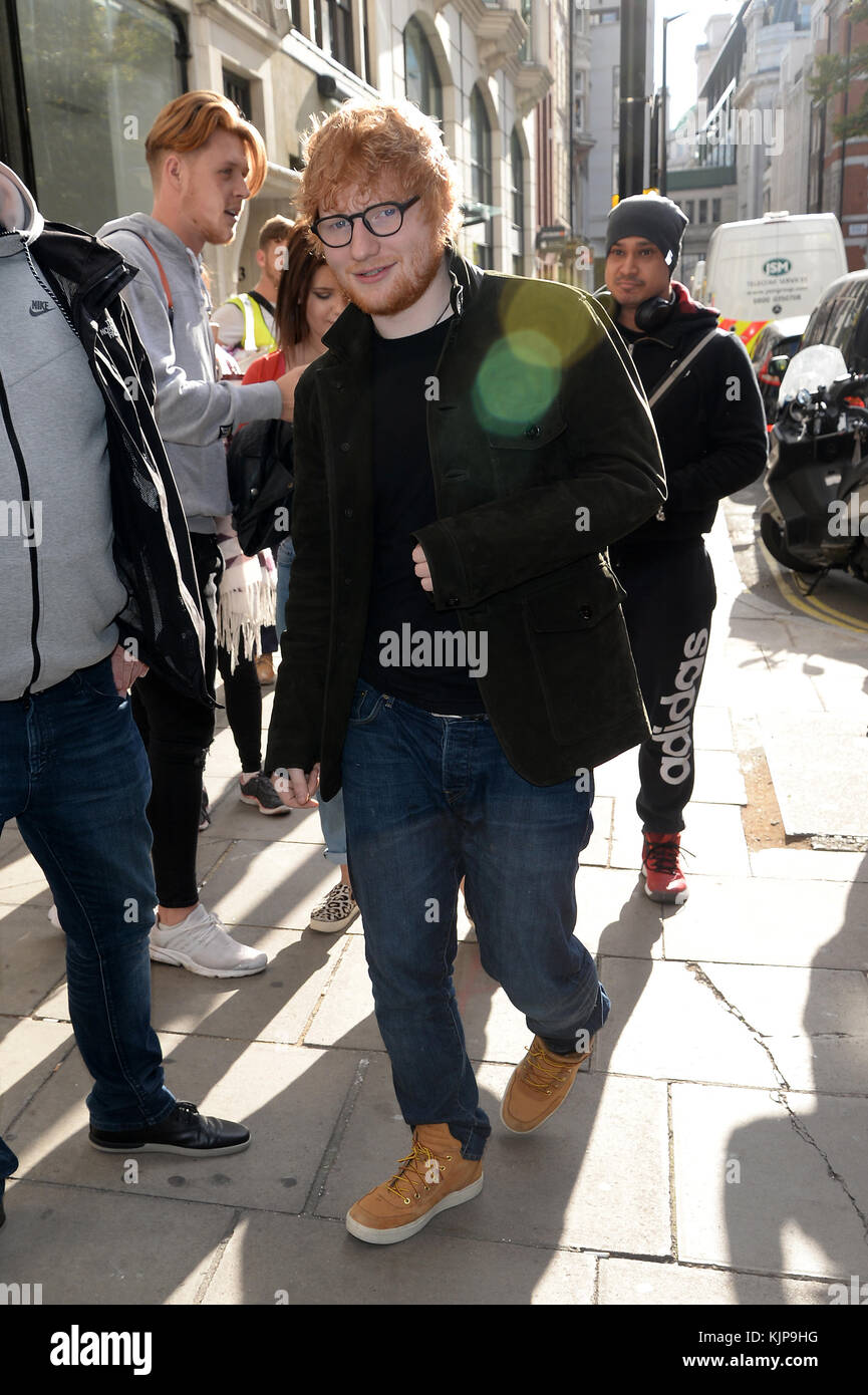 Ed Sheeran arrives at Global House Featuring: Ed Sheeran Where: London ...