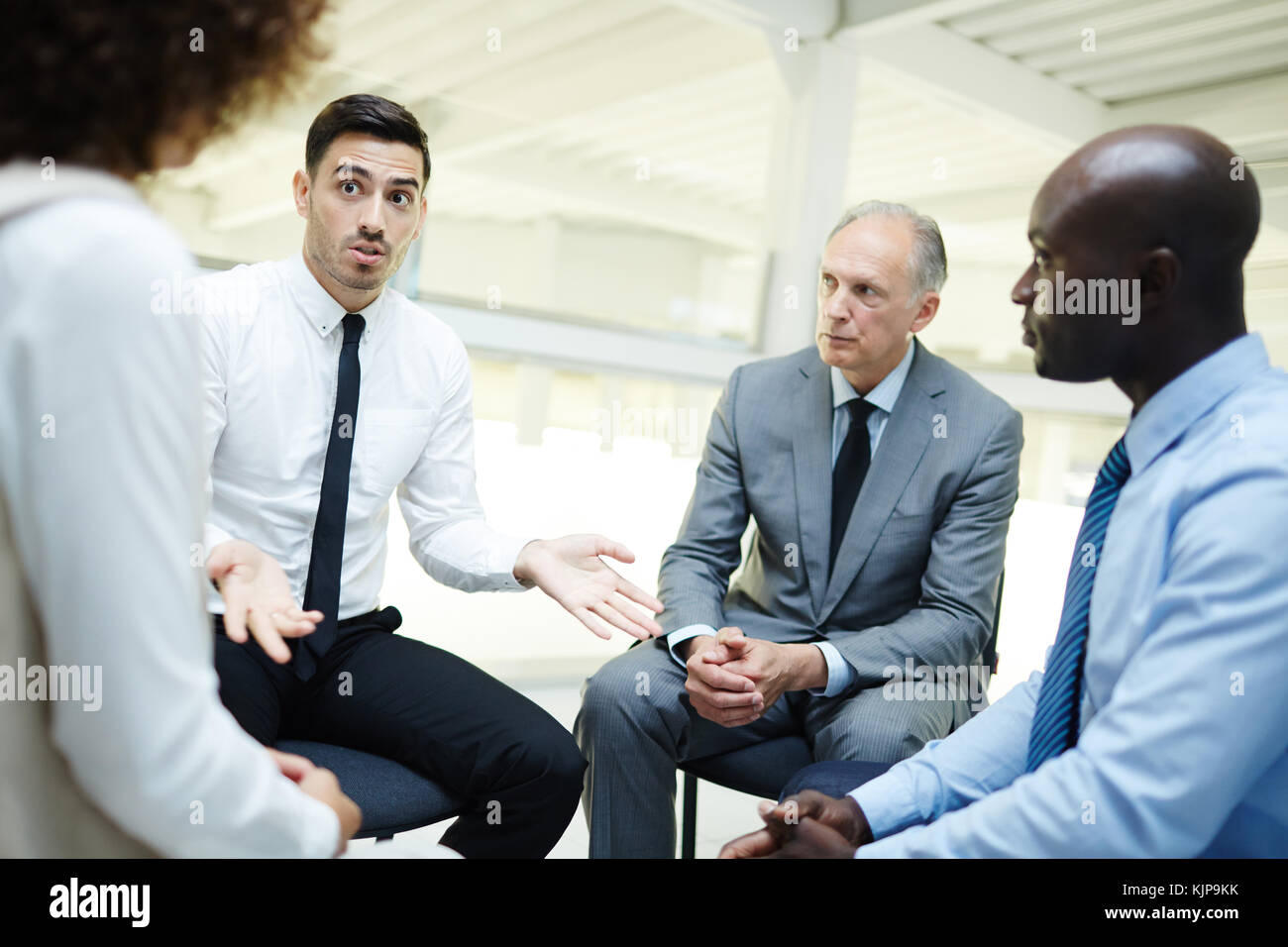 Seminar of contemporary brokers where one of them sharing his opinion ...