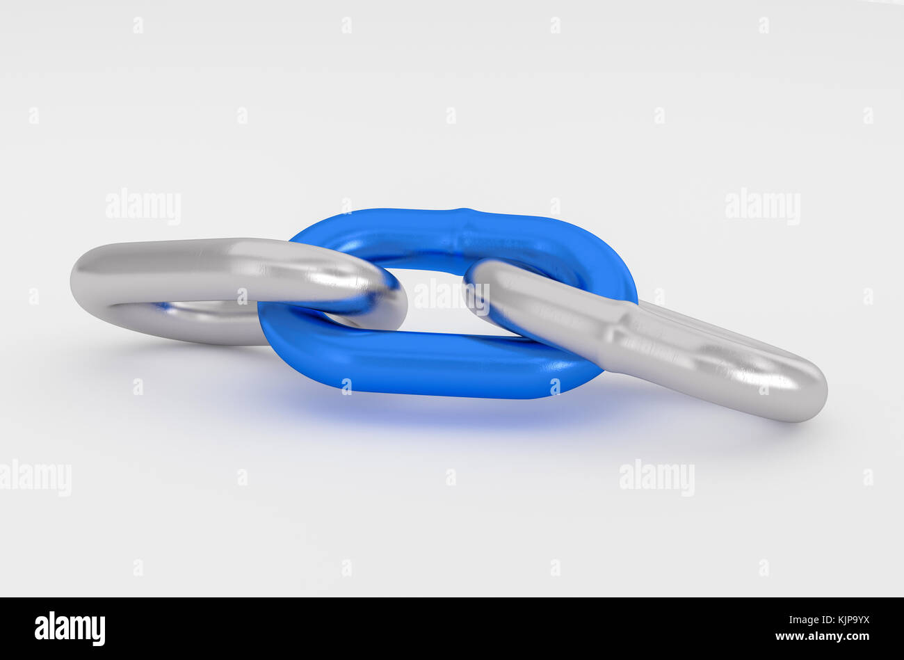 Chain link isolated on white background. Concept 3D illustration Stock ...