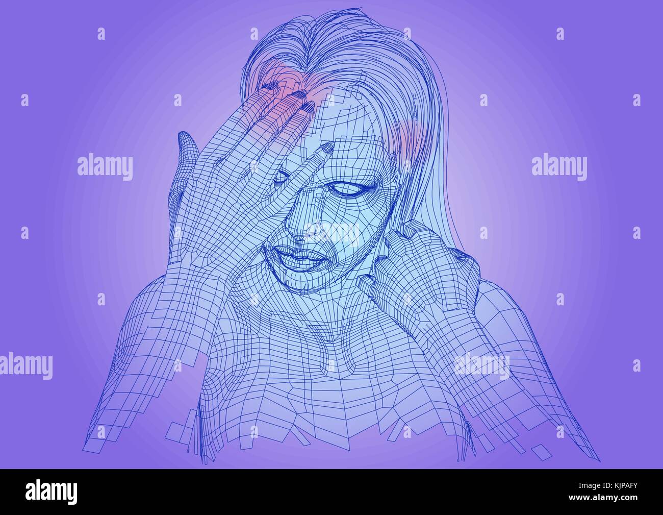 woman headache. abstract illustration of female Stock Vector Image ...