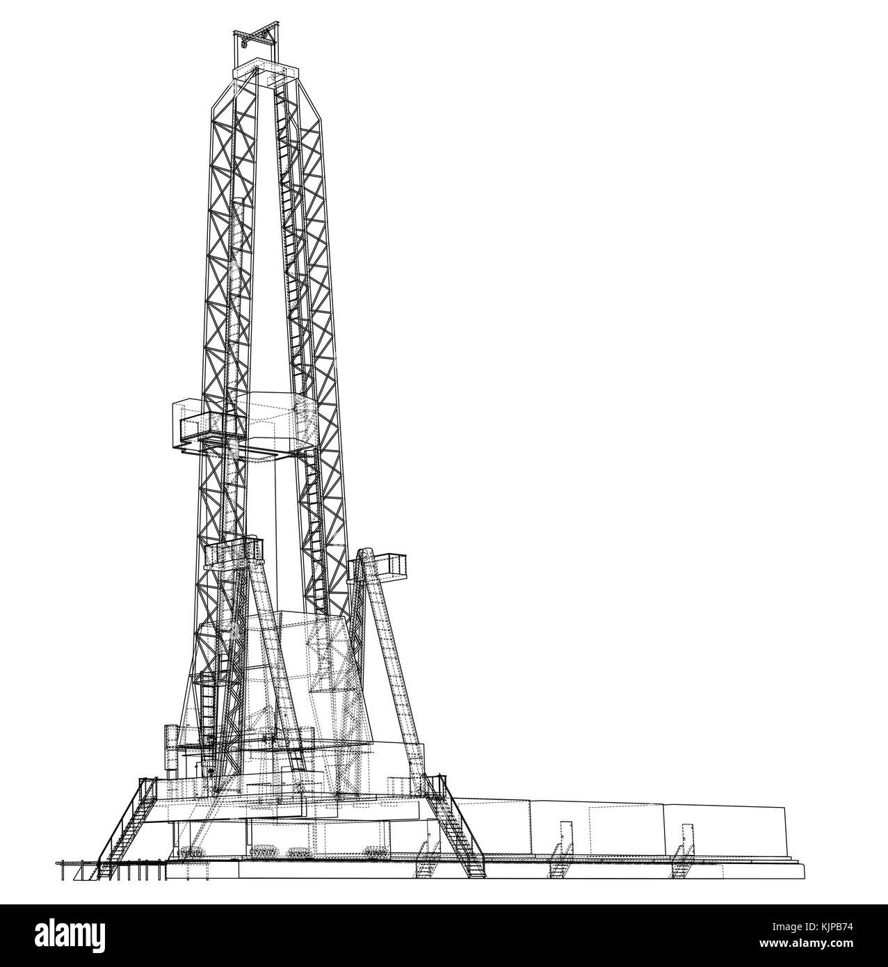 Oil rig. Detailed vector illustration Stock Vector Image & Art - Alamy