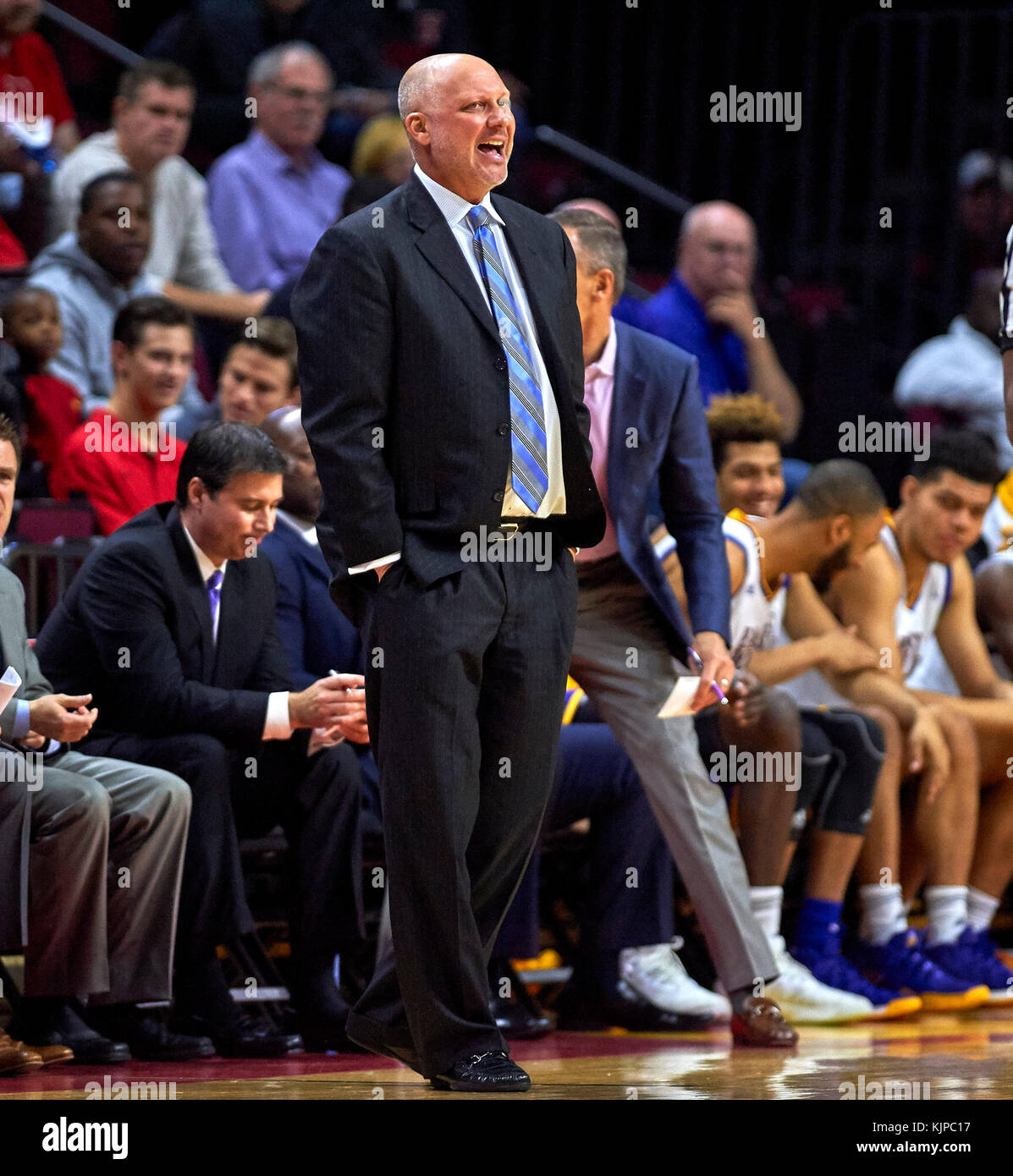 Piscataway, New Jersey, USA. 24th Nov, 2017. ECU's head coach Jeff Lebo ...