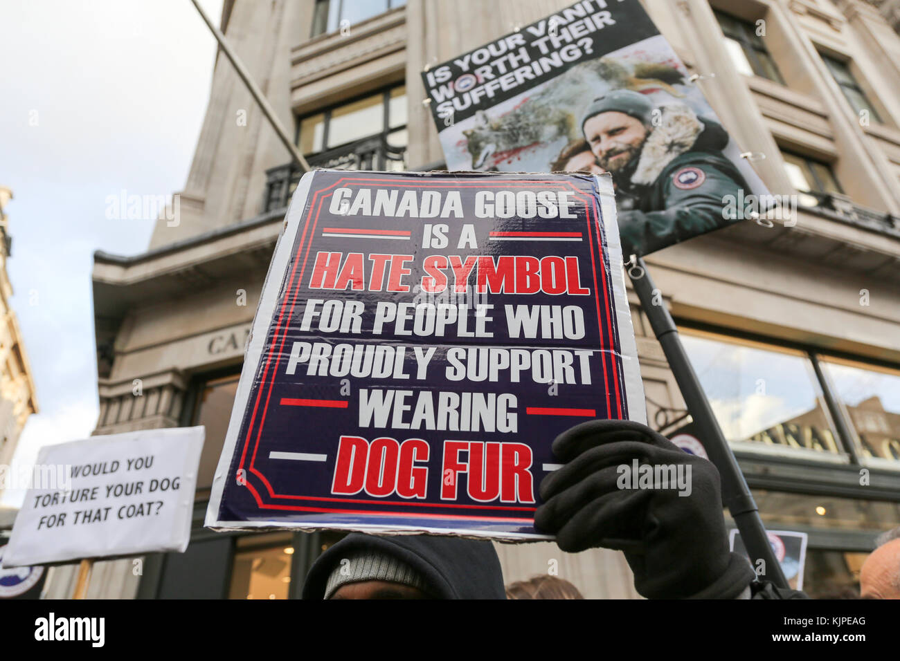 London, UK. 25th November, 2017. Anti fur protesters demonstrate ...