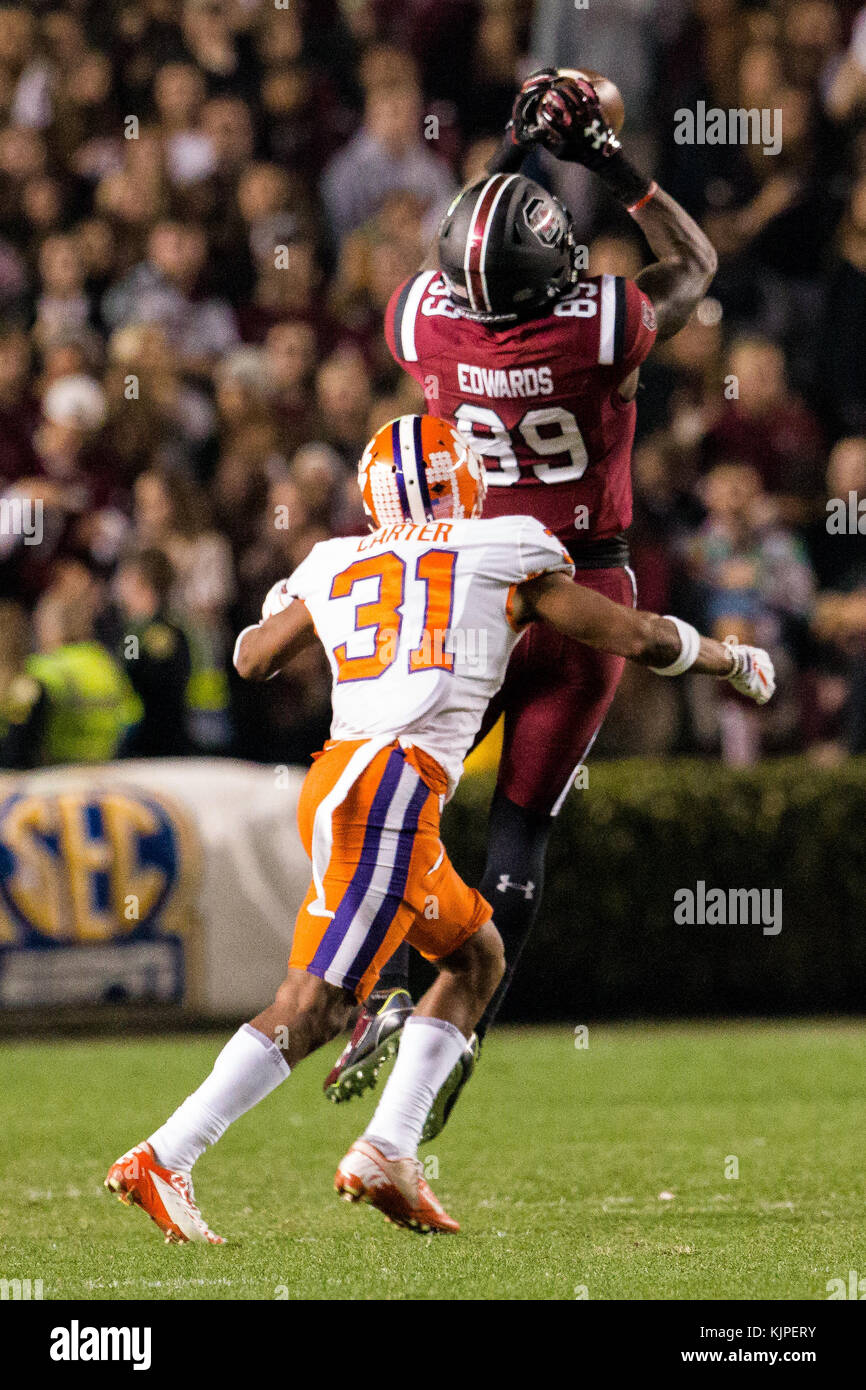 Columbia, SC, USA. 25th Nov, 2017. South Carolina wide receiver Bryan ...