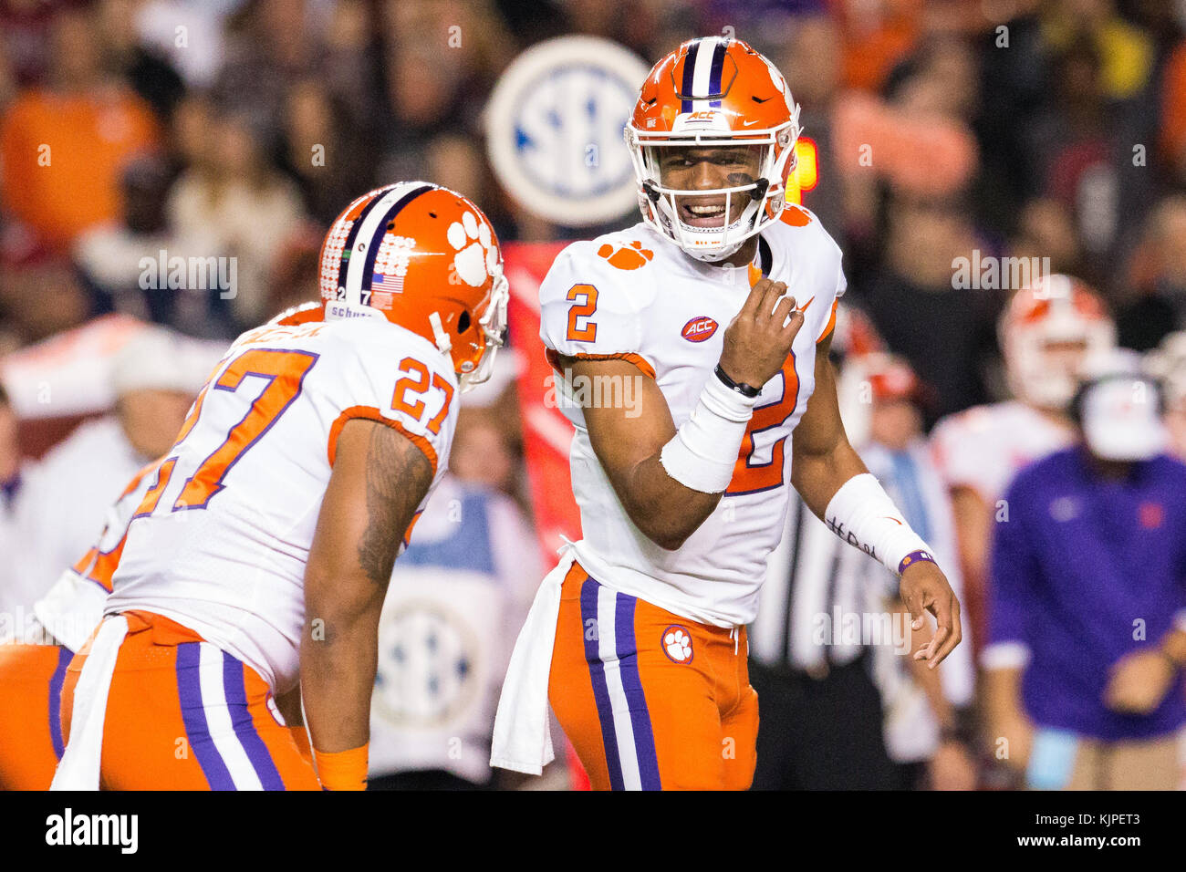 Columbia, SC, USA. 25th Nov, 2017. Clemson running back C.J. Fuller (27 ...