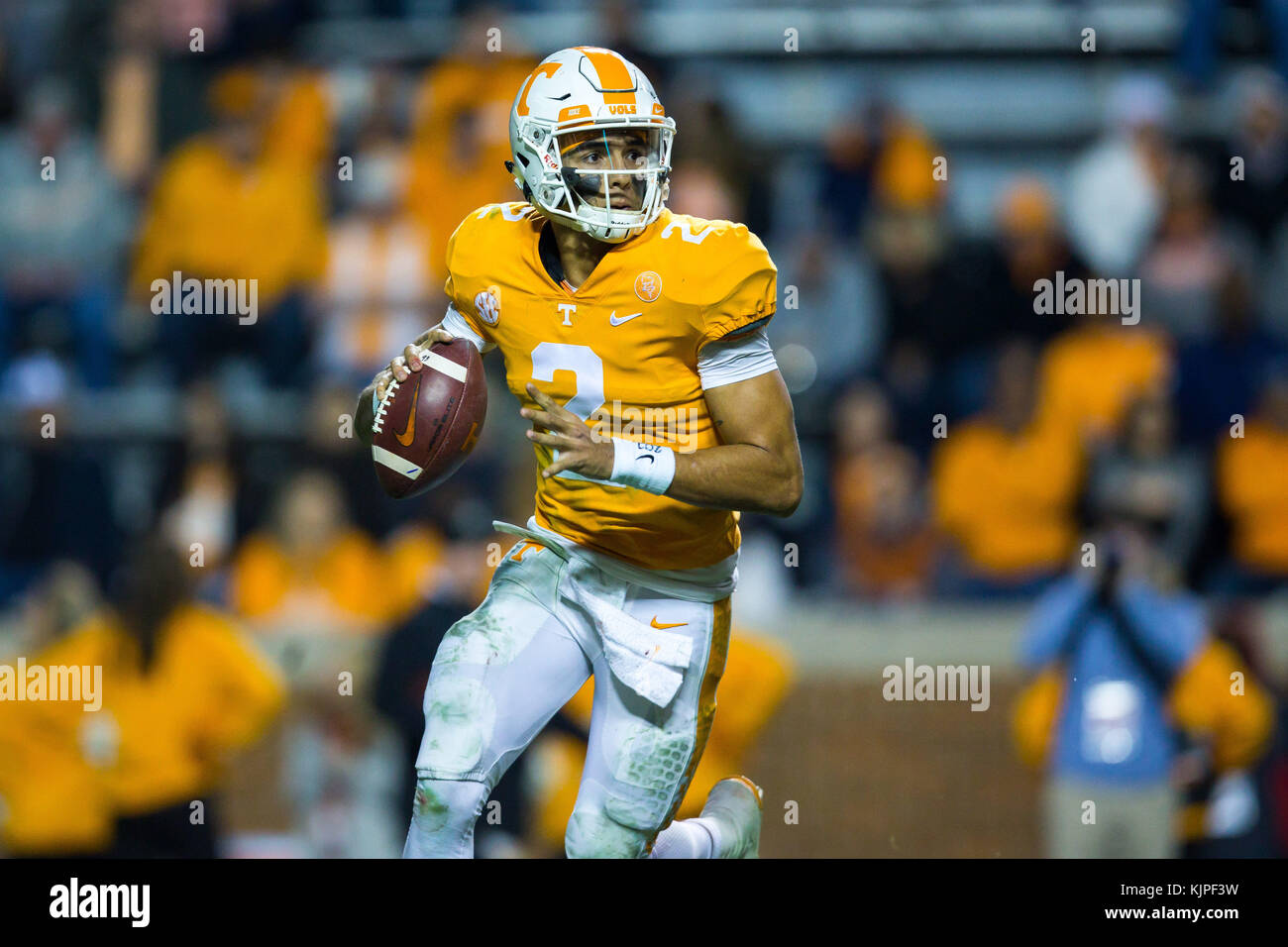 November 25, 2017: quarterback Jarrett Guarantano #2 of the Tennessee ...