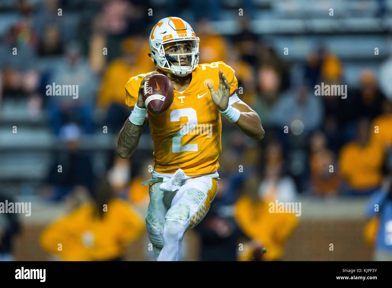 November 25, 2017: quarterback Jarrett Guarantano #2 of the Tennessee ...