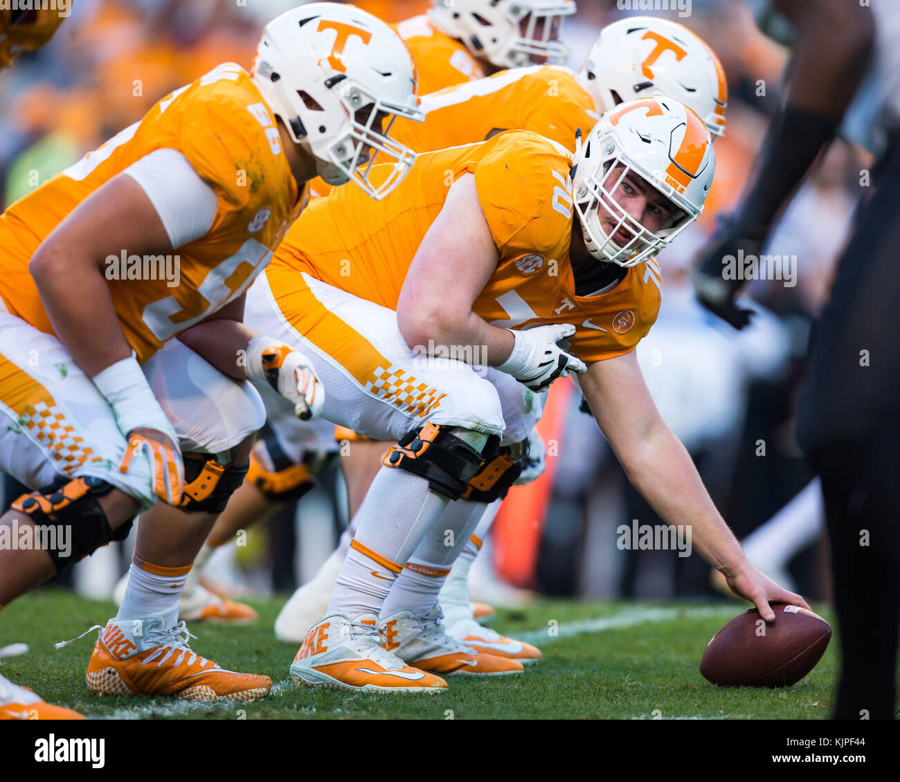November 25, 2017: offensive lineman Ryan Johnson #70 of the Tennessee ...