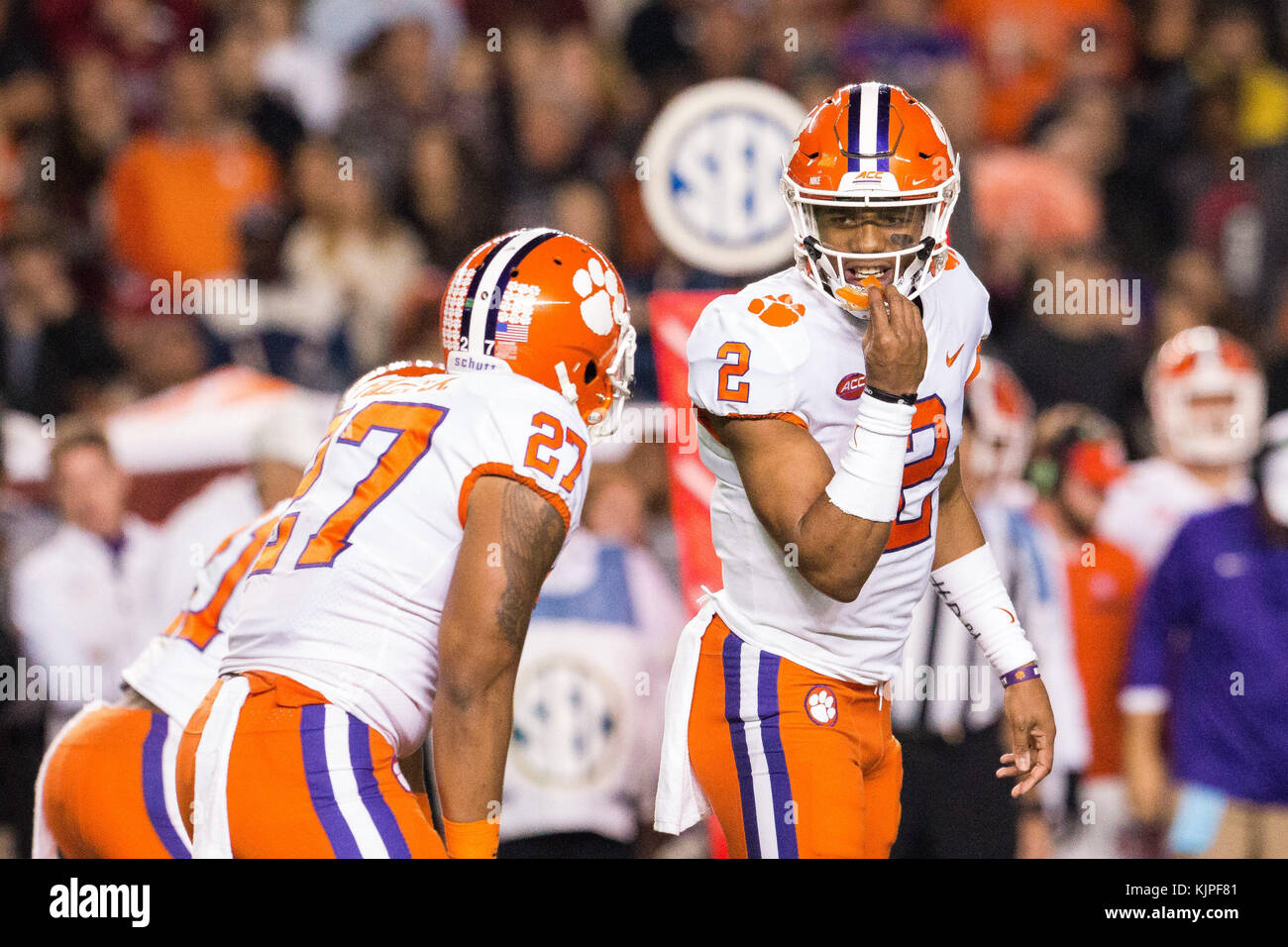 Columbia, SC, USA. 25th Nov, 2017. Clemson running back C.J. Fuller (27 ...